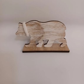 Dřevěná dekorace na stůl medvěd 15,2 × 4 × 9 cm, stojící
