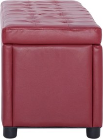 Taburet s úložným prostorem 87,5 cm vínový umělá kůže 281374