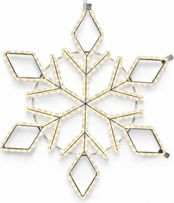 Easy Fix 2D LED světelná vločka I., Ø 100 cm, teple bílá, závěsný, hliník