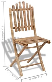 vidaXL Skládací zahradní židle 4 ks bambus
