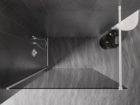 Mexen, Mexen Kioto-X sprchová stěna 90 x 200 cm, grafit 10 mm, bílá - 800-090-101-20-40-X