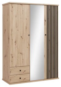 Šatní skříň Sigeren SG23, Barva: dub artisan / dub artisan + černá