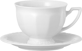 Šálek na čaj nebo kávu Maria Bílá s podšálkem 490 ml