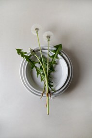 Malý květináč Københavner s podstavcem s glazurou 14 cm bílý
