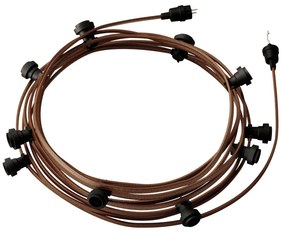 creative cables Hotový světelný řetěz LUMET 12,5 m je sestavený z 10 černých objímek, háčku a zástrčky Barva kabelu: Černá-whisky - CZ22