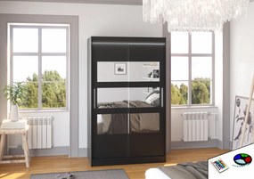 ADRK Furniture Posuvná skříň se zrcadlem a LED osvětlením KOLORADO 120 ADRK-SW-KOL-B-120+L