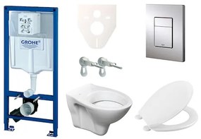 Cenově zvýhodněný závěsný WC set GROHE do lehkých stěn / předstěnová montáž + WC Ceramia S-Line Pro 38528SET-KR