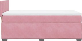 Box spring postel s matrací růžová 80 x 200 cm samet 3288461