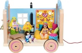 GOKI Dřevěný karavan pro panenky / od 3 let / cca 12 dílů