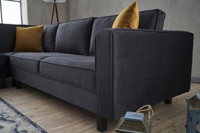 Atelier del Sofa Rohová sedací souprava Kale Velvet - Anthracite, Antracitová