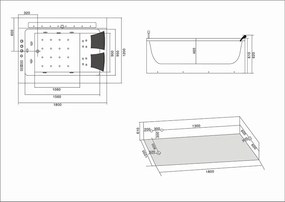 Terra Hydromasážní vířivá vana Fenix 606BH 180x120 s ohřevem vody, levá
