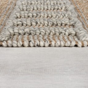 Kusový koberec Jubilant Medina Jute Natural/Grey, 120x170, béžová, obývacia izba, Flair Rugs