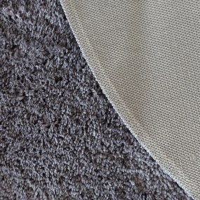 DY Kulatý antracitový huňatý koberec Kamel Rozměr: 60 cm
