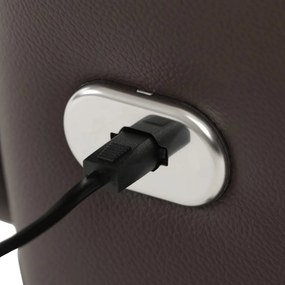 Autronic Relaxační křeslo OLBIO – elektrické zabudované ovládání, hnědá, kůže