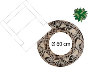 Atmosphera Jutový koberec, kulatý, Ø 120 cm, geometrický vzor, béžový