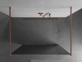 Mexen Kioto, sprchová zástěna Walk-In 120 x 200 cm, 8mm sklo vzor zrcadlo, měděný matný profil, 800-120-002-65-50