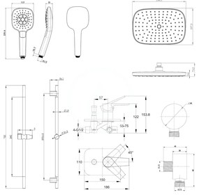 kielle Harmonia Sprchový set s baterií pod omítku, pro 2 spotřebiče, s příslušenstvím a tě ki_20623SP10