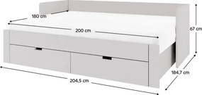 Rozkládací postel, kašmír, 90/180x200, ANTONY Kondela 0000416623