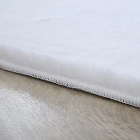 Ayyildiz, Kusový koberec Pouffy 5100 White kruh, 120x120 (průměr) kruh, bílá, obývací pokoj