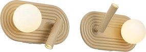 Sada 2 retro nástěnných svítidel taupe vč. LED 3-stupňově stmívatelné a USB-C - Lila