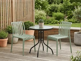 Zahradní set TREGO ISLAND - 2 židle a kulatý stůl ø 60 cm, zelená