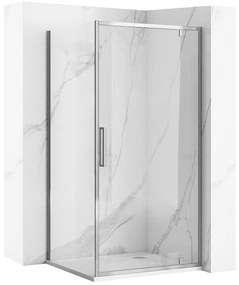 Rea Rapid Swing, rohový sprchový kout 90(dveře) x 100(stěna) x 195 cm, 6mm čiré sklo, chromový profil, KPL-K3606