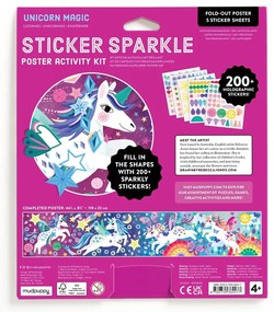 Mudpuppy Sada třpytivých samolepek se scénou Kouzelní jednorožci