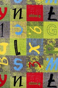 Dětský metrážový koberec Alphabet 212 - Zbytek 159x400 cm