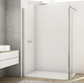 Sanswiss DIVERA D22WI2 Walk-In Pevná stěna samostatná 70 cm Šířka: 700 mm, Profil: Aluchrom, Sklo: Bílé linky 88