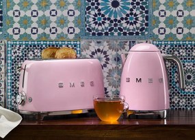 SMEG 50's Retro Style toustovač 4x2, růžový, TSF02PKEU