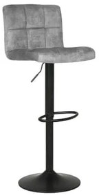 Autronic Barová židle Židle barová, šedá sametová látka, černá podnož (AUB-827 GREY4)