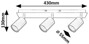 Rabalux 73073 - Bodové svítidlo GERHARD 3xGU10/15W/230V
