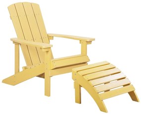 Zahradní židle s podnožkou Adack (žlutá). 1035784