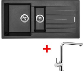 Set Sinks PERFECTO 1000.1 Metalblack+ELKA