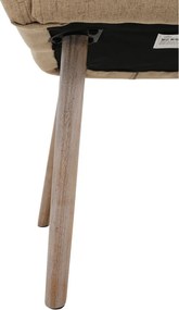 Křeslo, béžová/buk patinovaný, EKIN