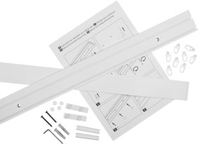 Dekodum Stropní kolejnice z PVC dvouřadá bílá s krytem Délka: 180 cm, Typ přichycení: žabky