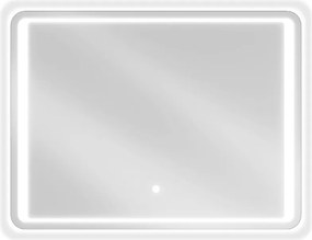 Mexen Zusa, LED koupelnové zrcadlo s podsvícením 80x60 cm, 6000K, ochrana proti zamlžování, 9808-080-060-611-00