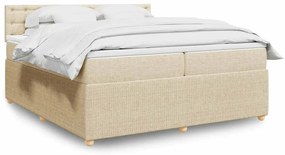 Box spring postel s matrací krémová 200x200 cm textil 3287582