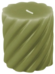 Svíčka Swirl S 7,5cm olivově zelená Present Time