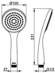 Keuco Ixmo - Ruční sprcha IXMO s funkcí ECO AIR, chrom 59580010100