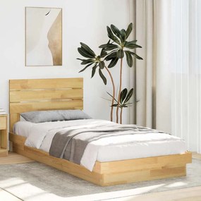 Rám postele s čelem bez matrace 75x190 cm Dubový masiv 3315747