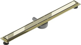 Mexen Flat 360°, nerezový sprchový žlab vzor M13 2v1 pro vložení dlažby 80 cm, zlatá lesklá, 1510080-40