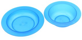 Dětské talíře TVAR set mělký+hluboký (20+17cm) - Světle modré