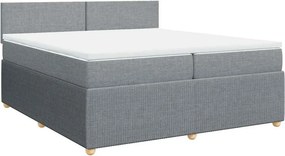 Box spring postel s matrací světle šedá 200 x 200 cm textil 3289856