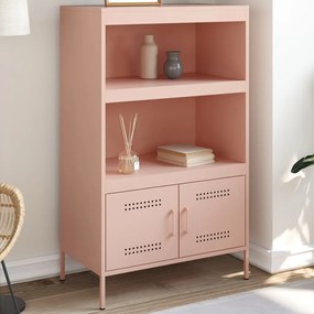 Skříň highboard růžová 68 x 39 x 113 cm ocel