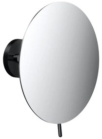 Emco Cosmetic mirrors Pure - Nástěnné kulaté holící a kosmetické zrcadlo, Ø 190 mm, 3 zvětšovací sklo, černé 109413306