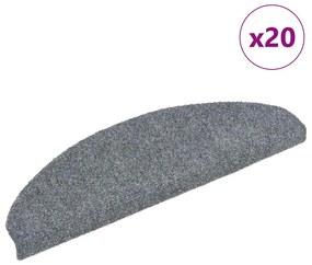 Schodové rohože samolepicí 20 ks 65 x 21 x 4 cm světle šedé, půlkulaté, velké 3365646