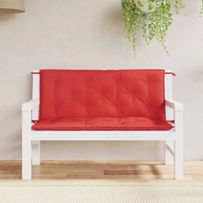 Podušky na zahradní lavici 2 ks červené 120x50x3cm látka oxford