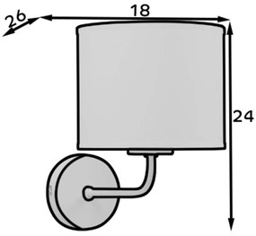 Eltap Moderní nástěnná lampička Vespillo 1, 18x26x24cm zelená/zlatá