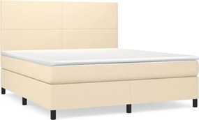 Box spring postel s matrací krémová 180x200 cm textil 3141638